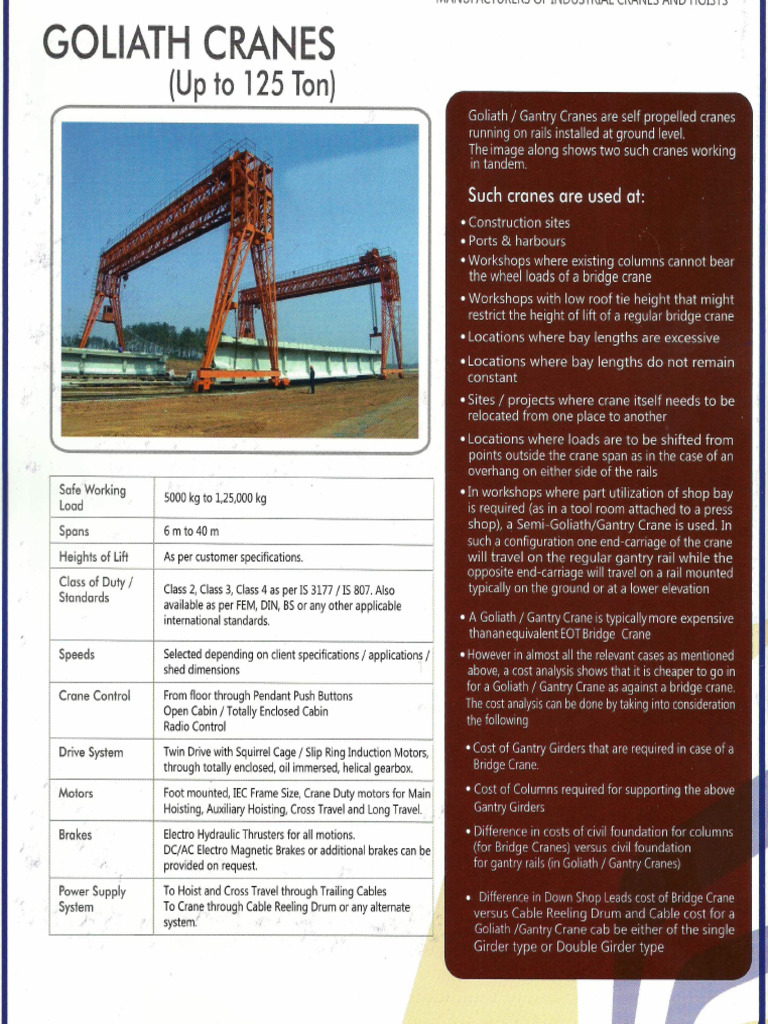 Goliath Cranes | PDF