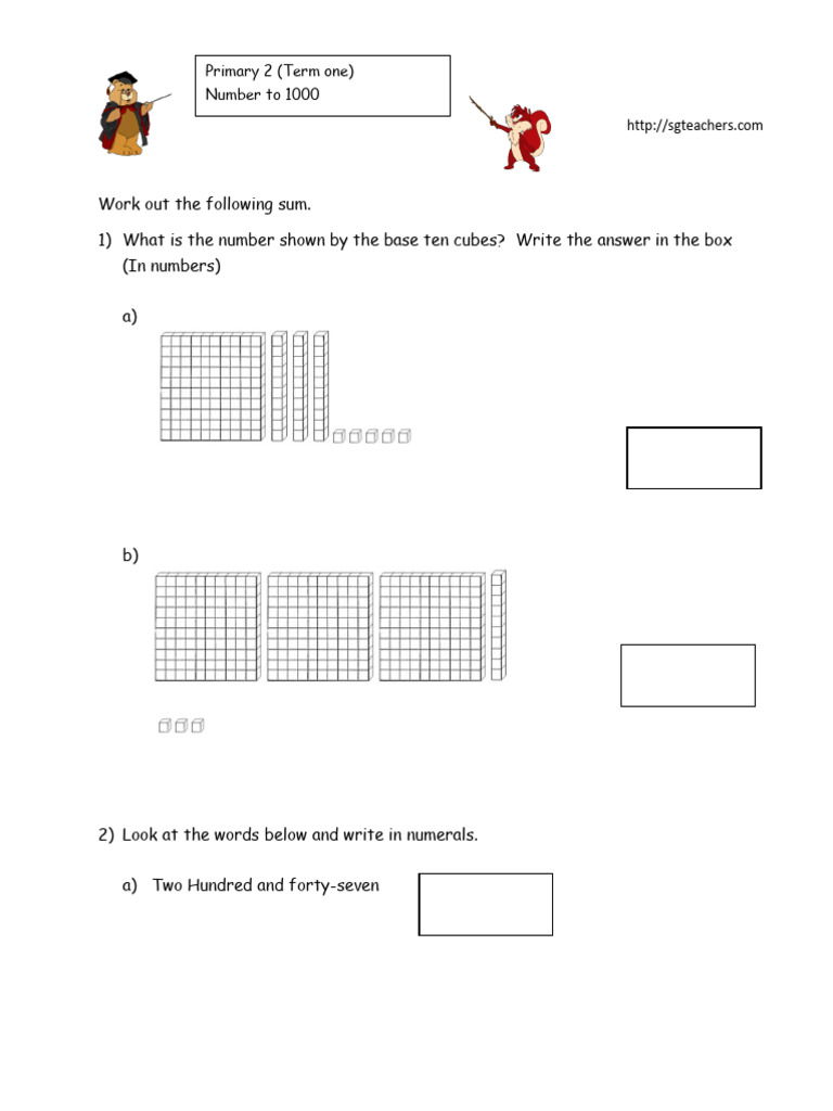 Grade 2 Math P2T1Numberto1000 | PDF | Mathematics