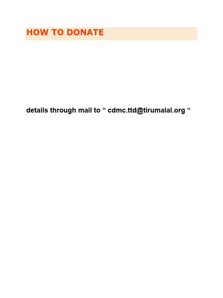 How To Donate To TTD | PDF | Business