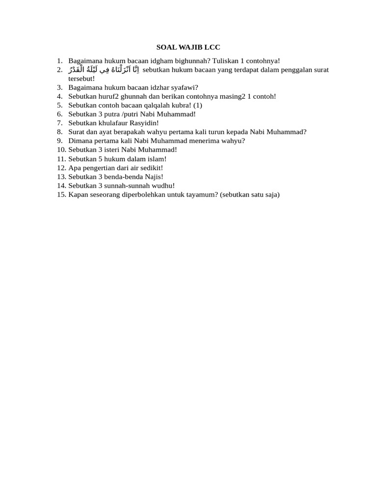 Soal LCC | PDF