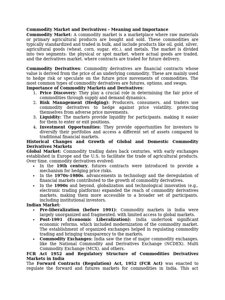 Commodity Derivatives Commodity Derivatives Commodity Derivatives