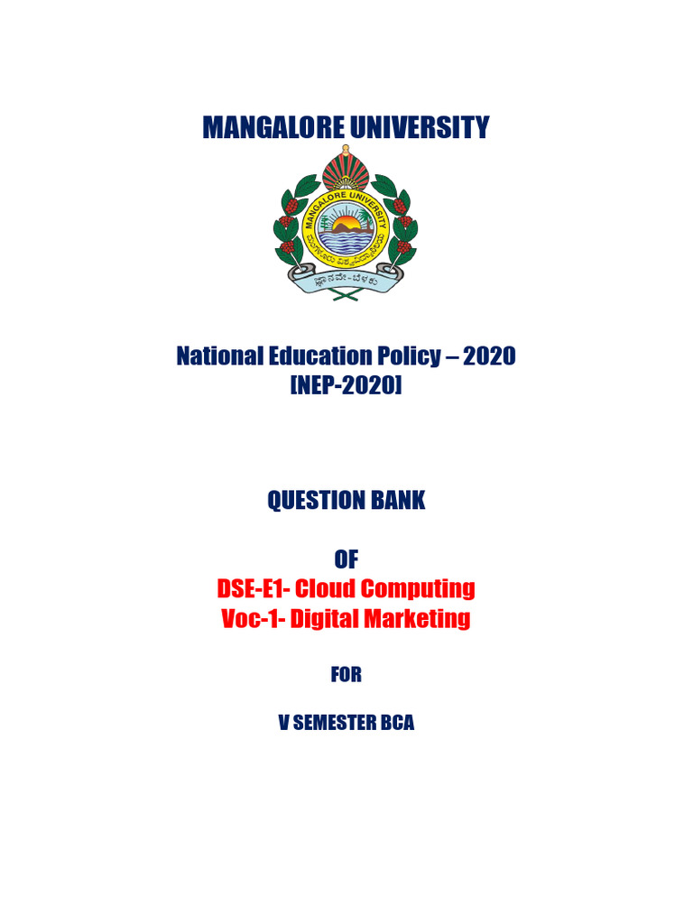 V Sem Bca-Cloud and Digital Marketing Question Bank | PDF | Digital ...