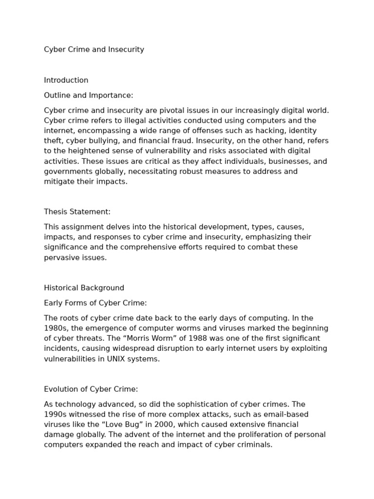 history cyber crime and insecurity | PDF | Cybercrime | Security