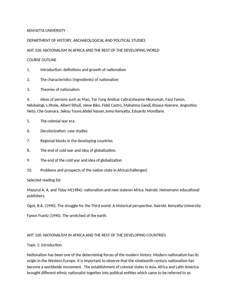 Aht 356 Notes | PDF | Nationalism | Communism