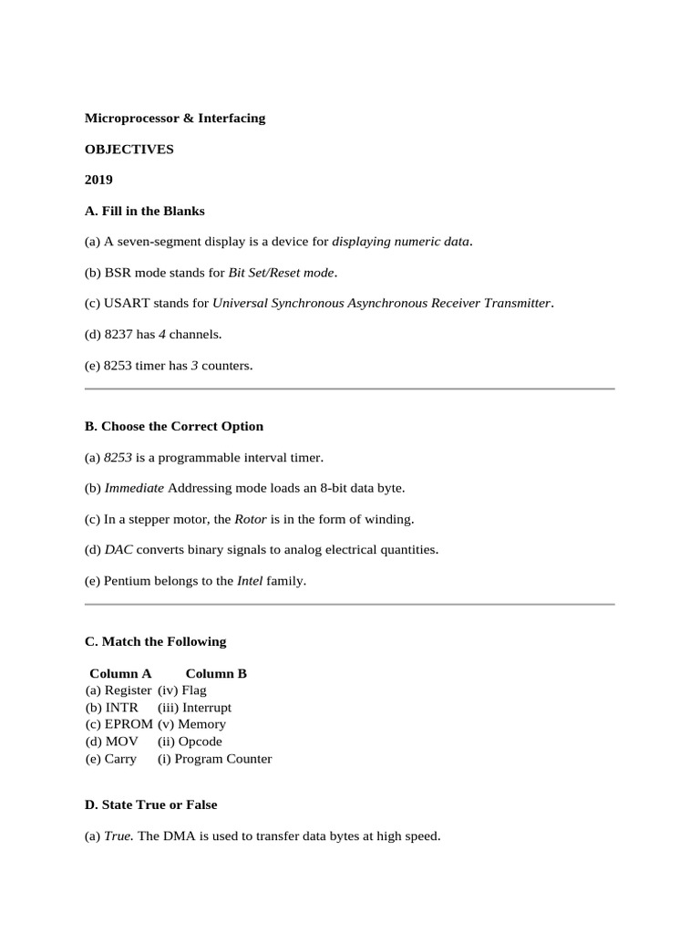 Microprocessor Interfacing Concepts | PDF | Central Processing Unit ...