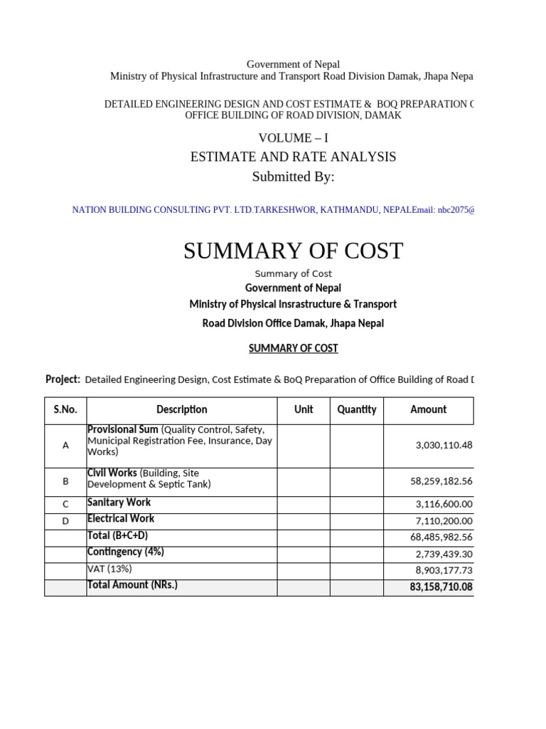 BOQ Employeer Building FiNAL For Sub Contractor | PDF | Mortar (Masonry ...