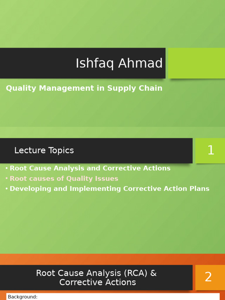 Root Cause Analysis & Corrective Actions in SCM | PDF | Supply Chain ...