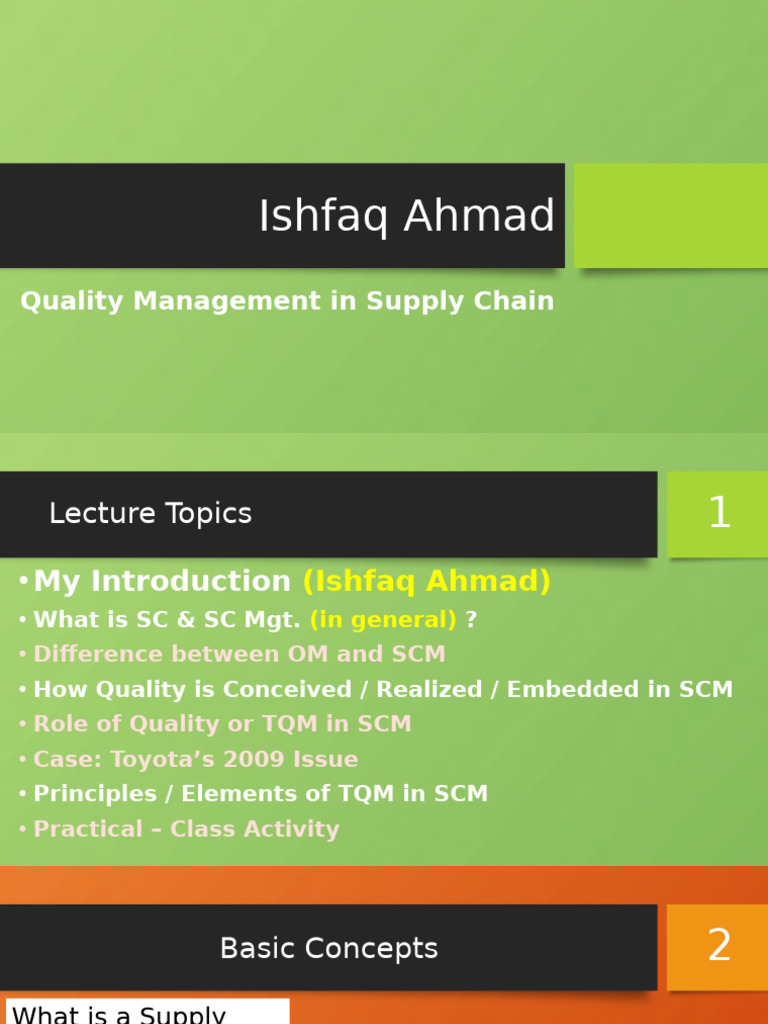 Lec 1-2 - Why Quality MGT in SC | PDF | Supply Chain Management | Quality Management