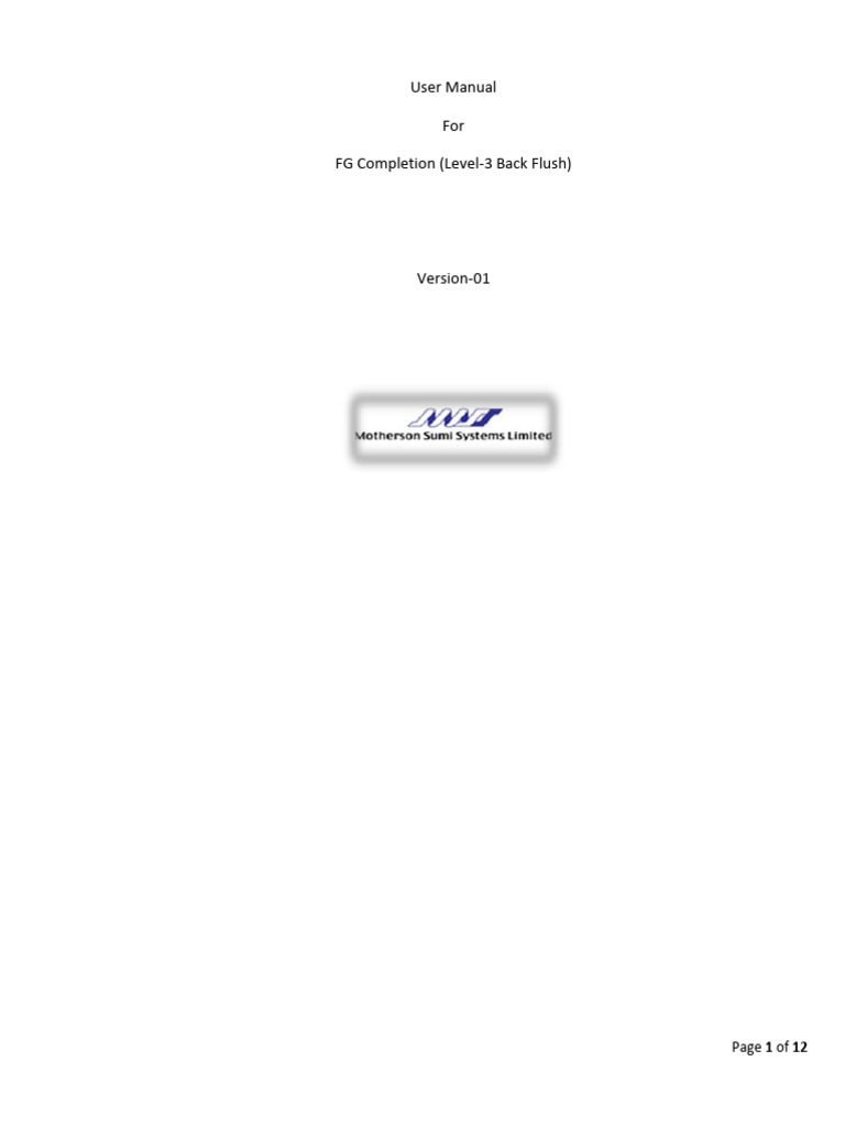 FG Completion Rev. 001 | PDF | System Software | Software