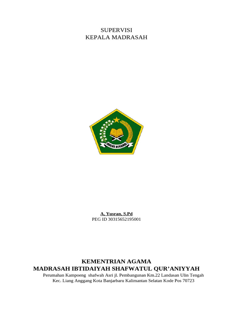 Supervisi Kamad (Pak Irvan) | PDF | Karier & Perkembangan