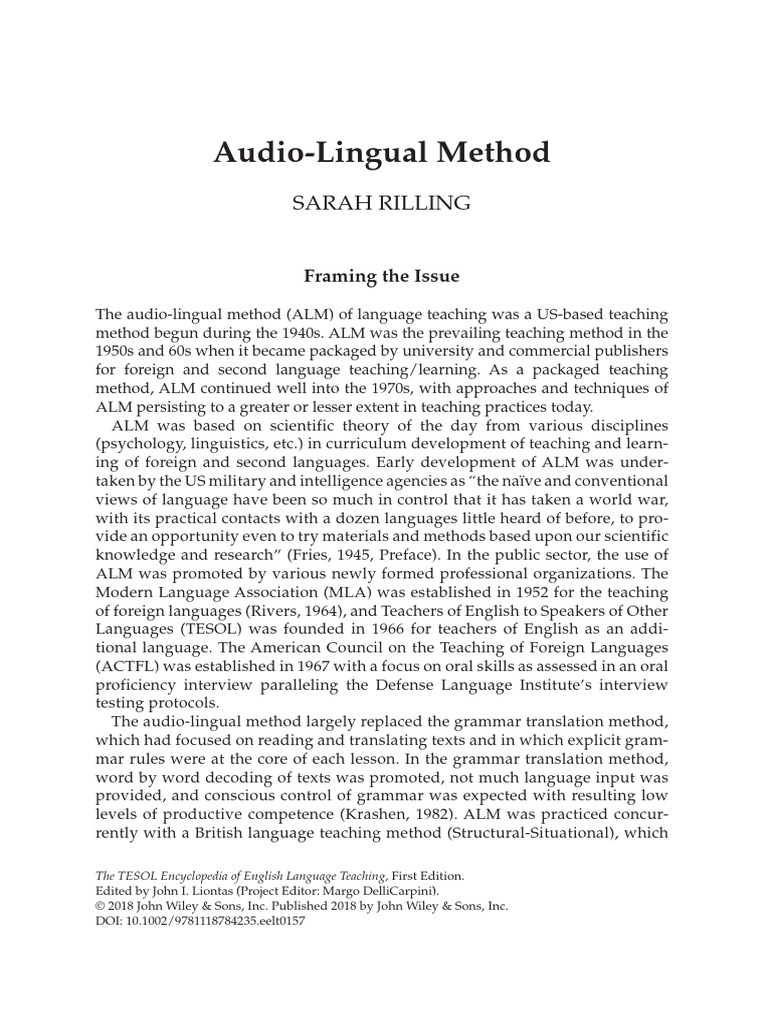 Rilling (2018) | PDF | Language Education | Linguistics