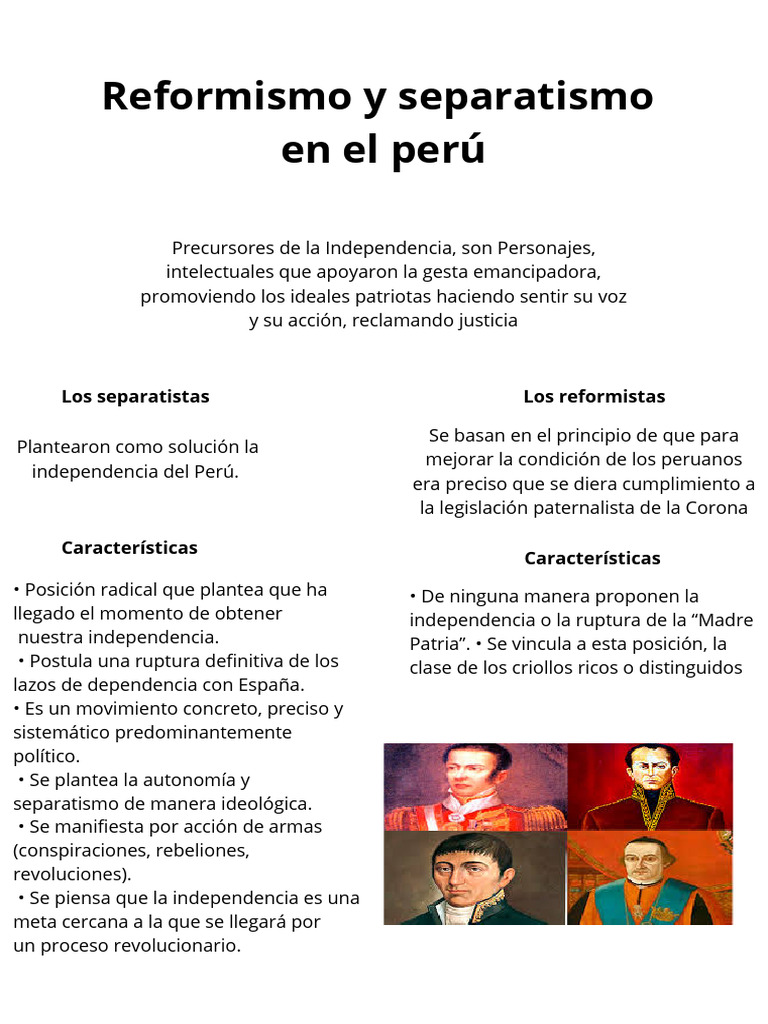 Reformismo y Separatismo en El Perú | PDF