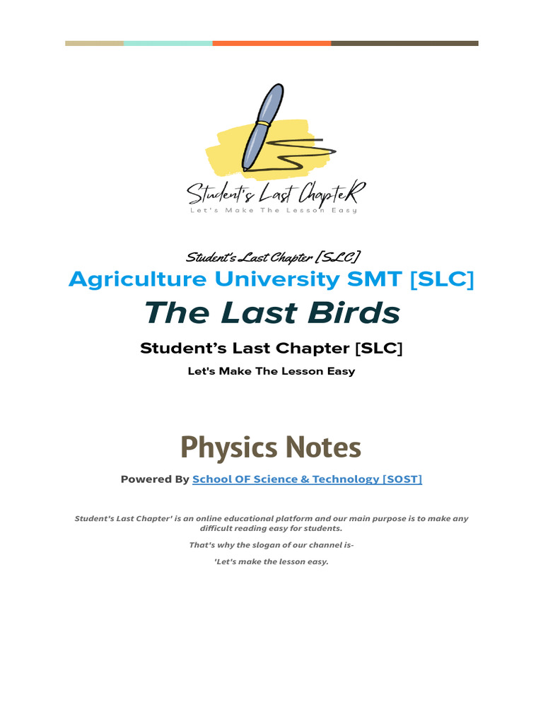 The Last Birds (Physics Notes) | PDF