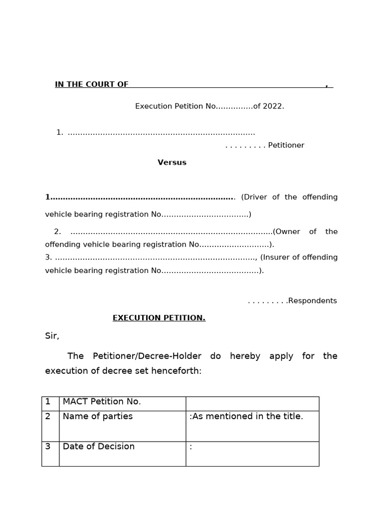Execution Petition | PDF | Interest | Common Law