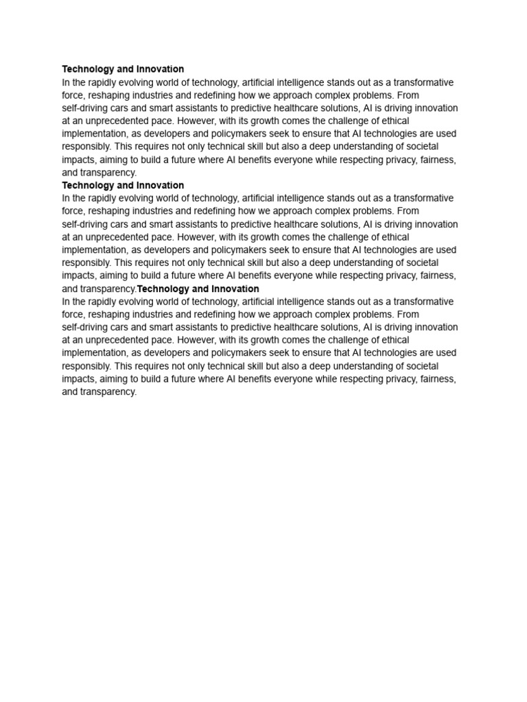 Technology and Innovation | PDF