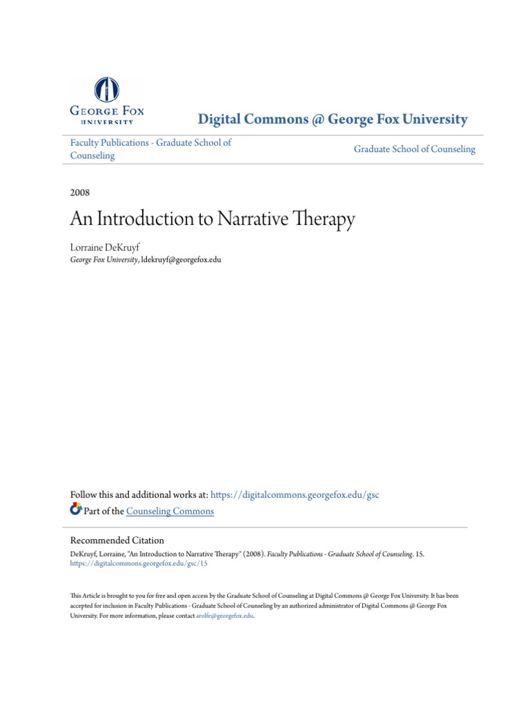 Introduction to Narrative Therapy | PDF | Psychotherapy | Attention ...