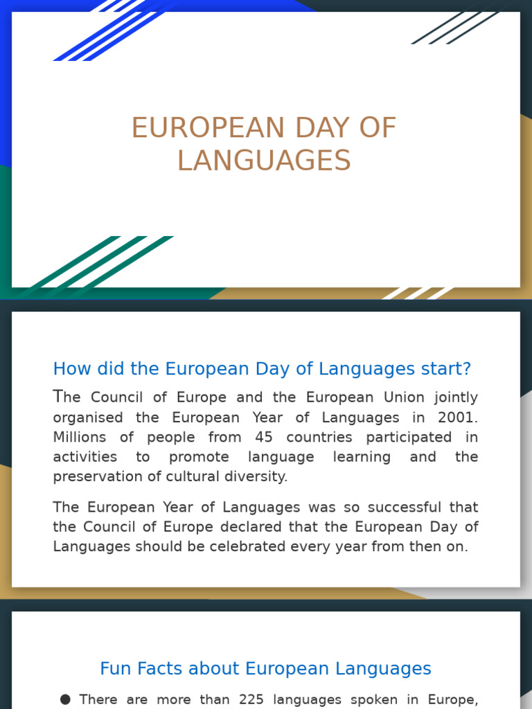 European Day of Languages Overview | PDF | Languages Of Europe ...