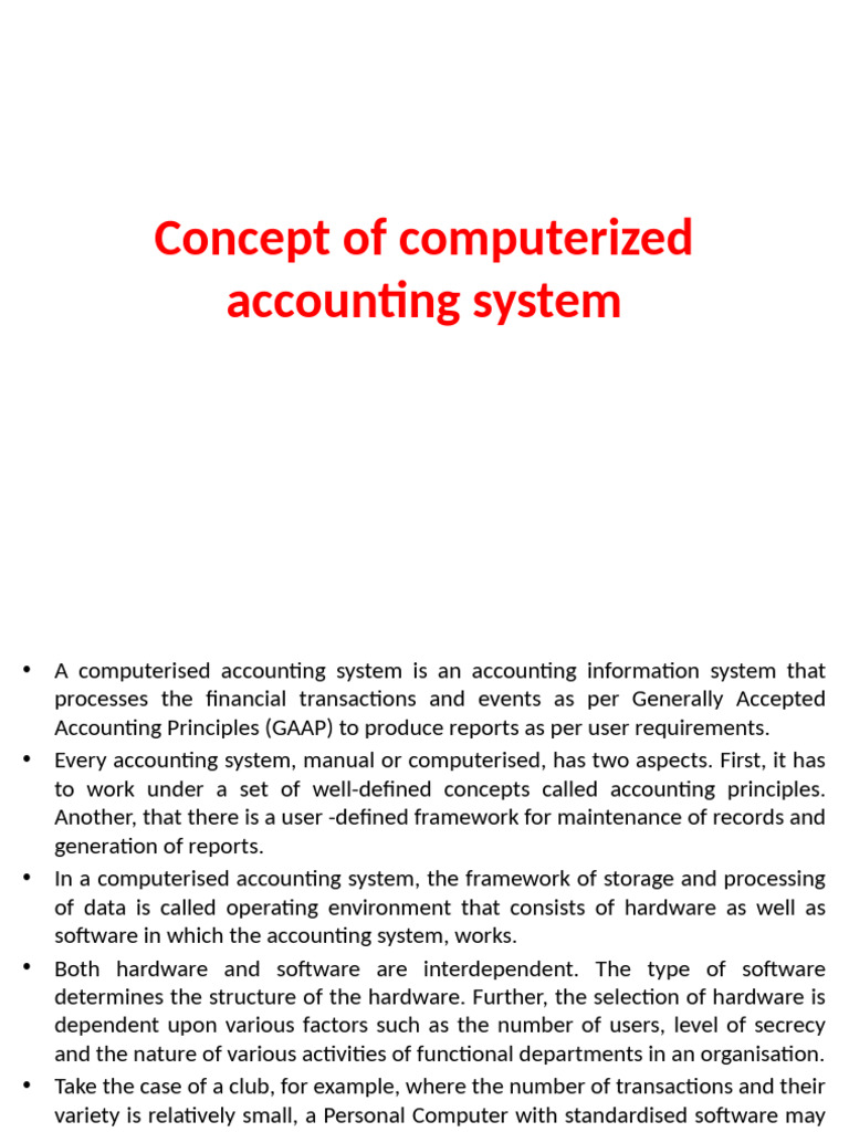 Overview of Computerized Accounting Systems | PDF | Databases | Accounting