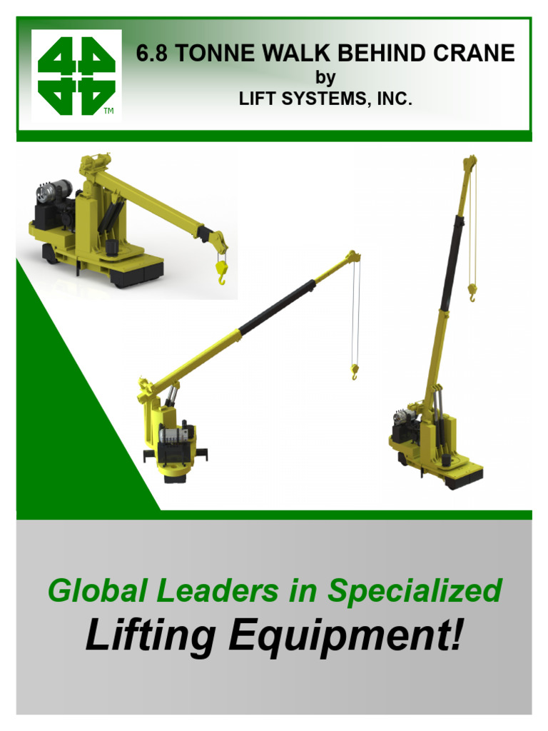 6.8 Tonne Walk Behind Crane | PDF | Crane (Machine) | Elevator