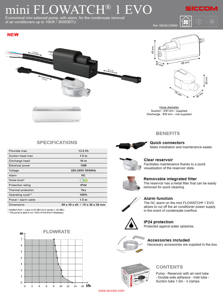 Documentation Commerciale Mini Flowatch 1 Evo en | PDF | Electricity | Electrical Engineering