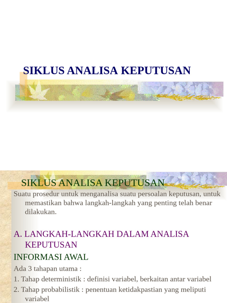 Siklus Analisa Keputusan Efektif | PDF | Bisnis | Komputer