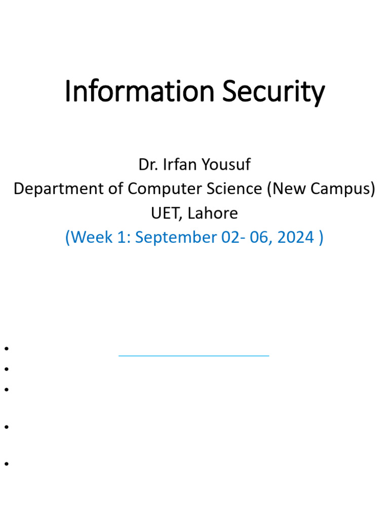 Week 1 | PDF | Information Security | Computer Security Week 1 | PDF | Information Security | Computer Security