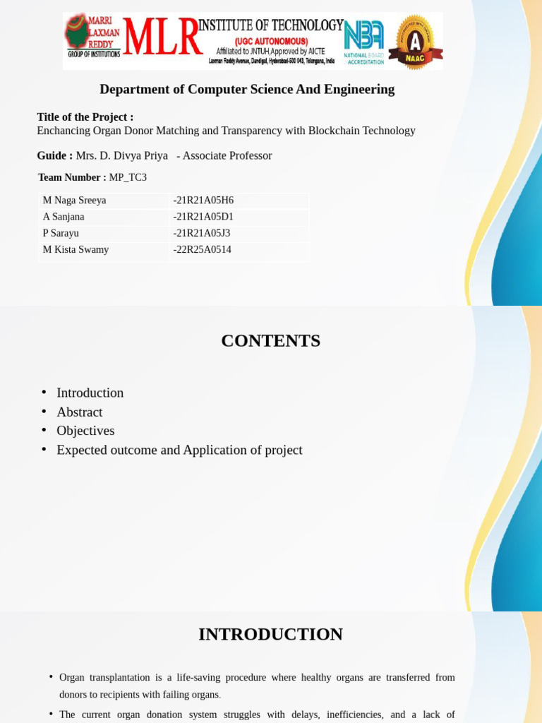 Major Project Review-0 MP - TC3 | PDF | Organ Donation | Organ ...