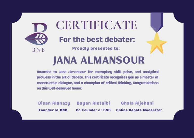 Debate Certificates | PDF