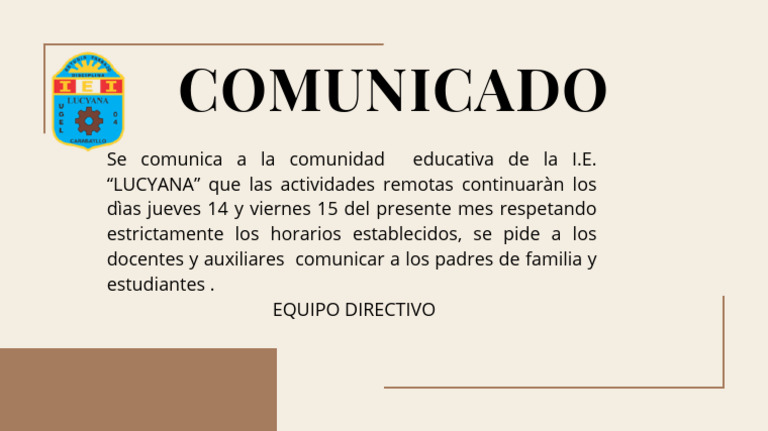COMUNICADO | PDF