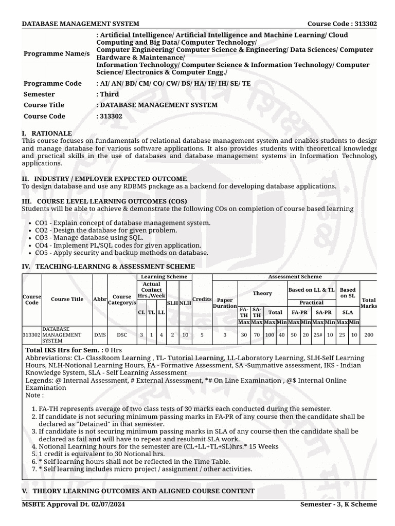 313302-Database Management System | PDF | Relational Model | Relational Database