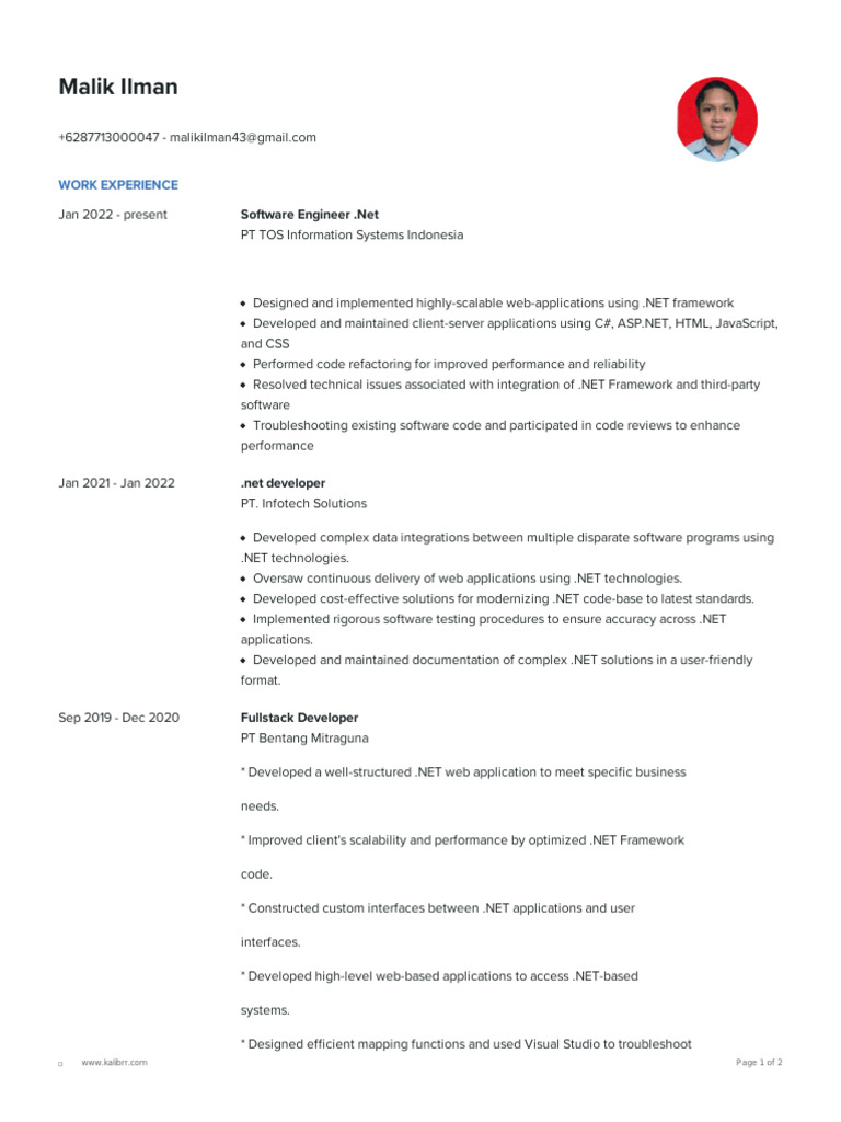 CV - Malik Ilman | PDF | Web Application | Software