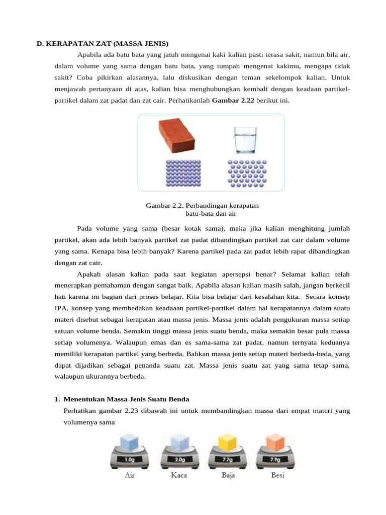Kerapatan Zat dan Massa Jenisnya | PDF | Seni & Disiplin Bahasa