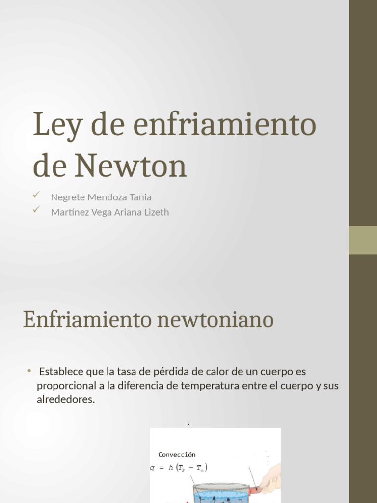 Ley de enfriamiento de Newton | PDF