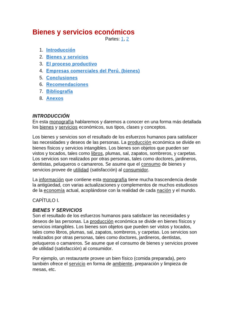 Bienes y Servicios Económicos | PDF | Bienes | Oferta (economía)