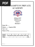 Grade 4 Afrikaans Exam June 2021 1 | PDF