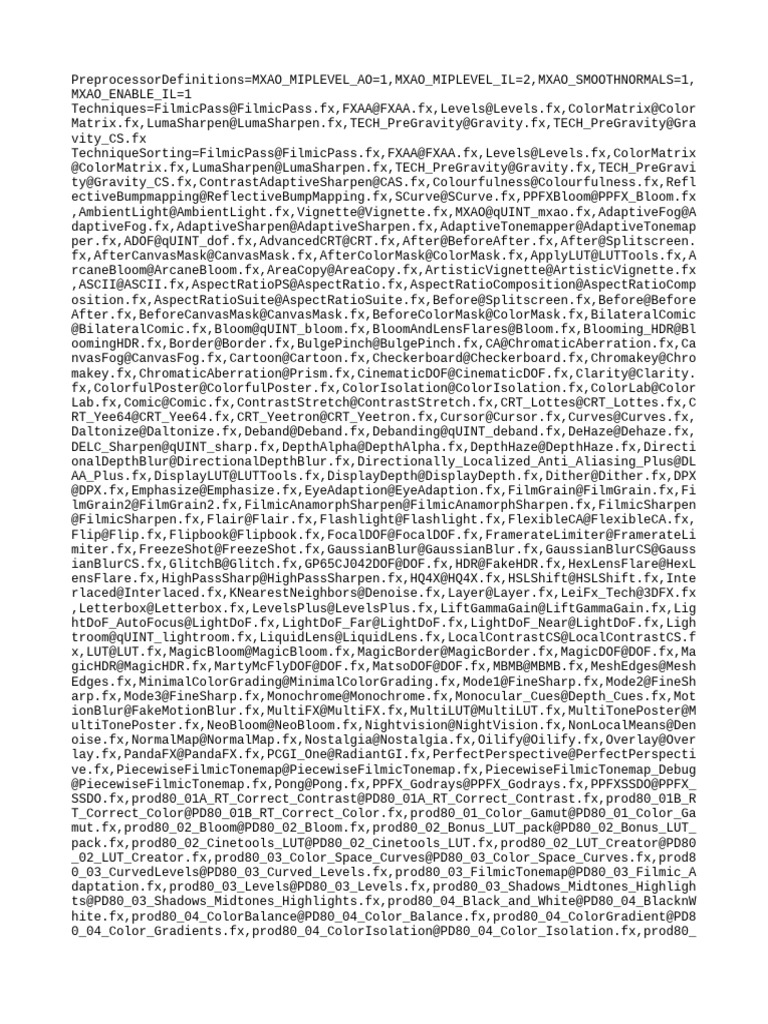 Reshade 6.6wind - V.2.ini | PDF | Teaching Methods & Materials | Computers