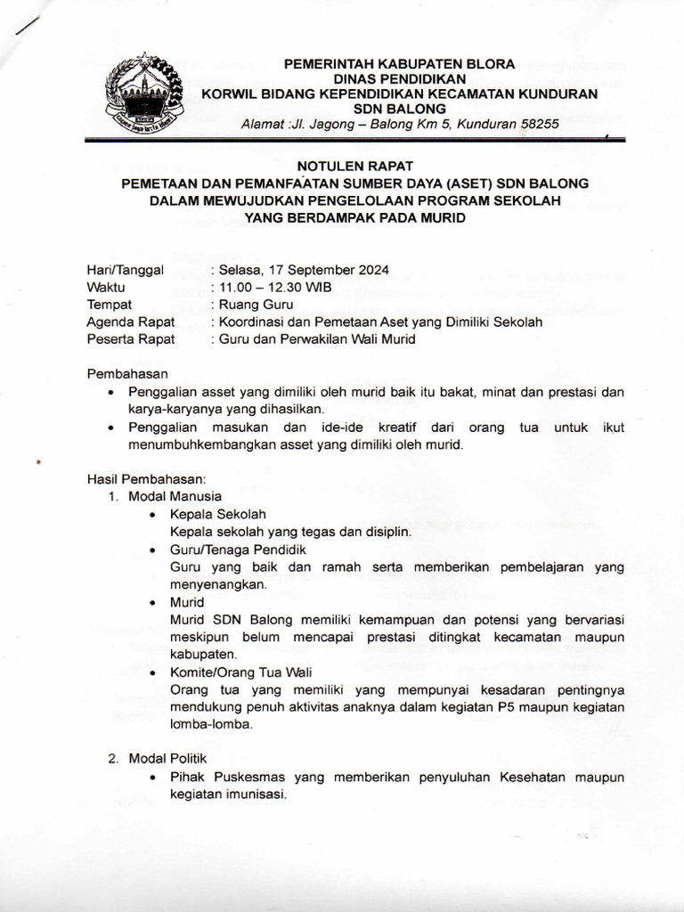 Pemetaan Aset - Suparti | PDF