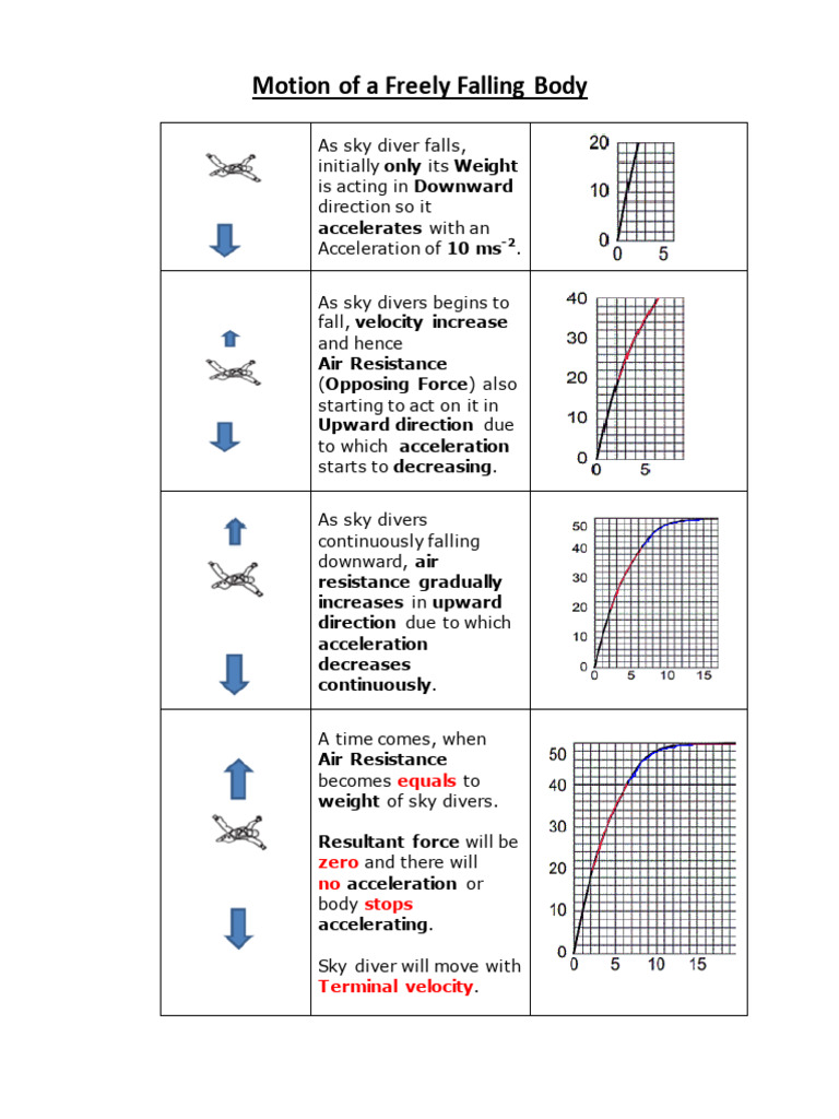 Sky Diver's Free Fall Dynamics | PDF