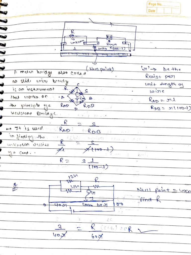 Current Electricity METER BRIDGE AND POTENTIOMETER | PDF