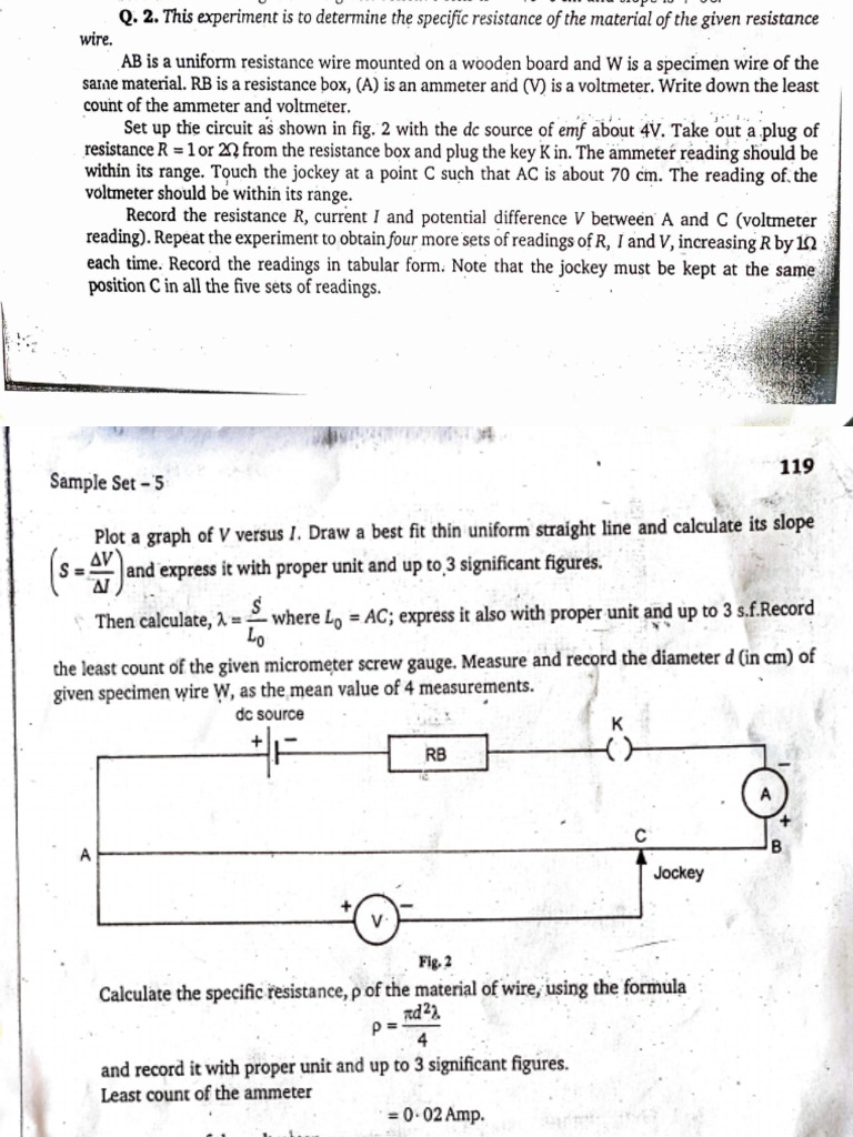 Determine The Specific Resistance | PDF