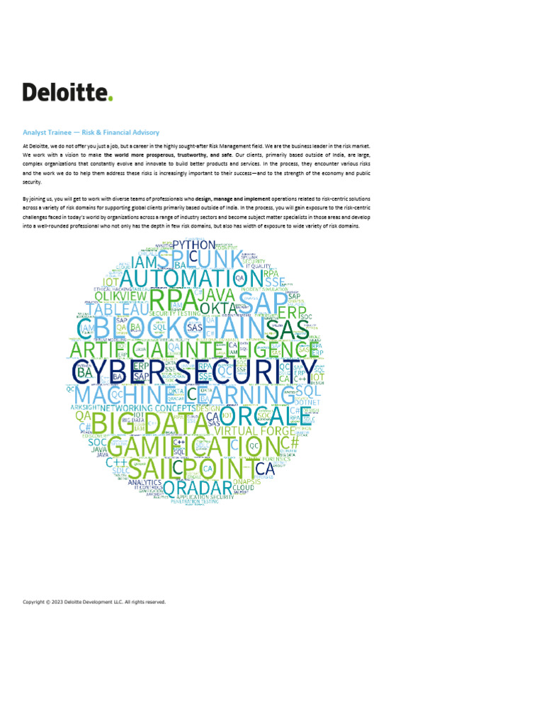 Analyst-Trainee_Deloitte Risk & Financial Advisory | PDF | Computer ...