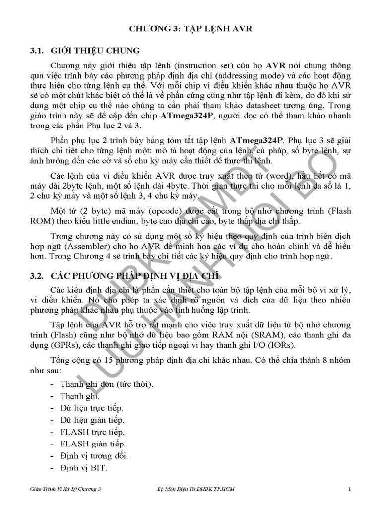 Chuong 3-Tap Lenh Avr - Image - SV - Ver2 | PDF