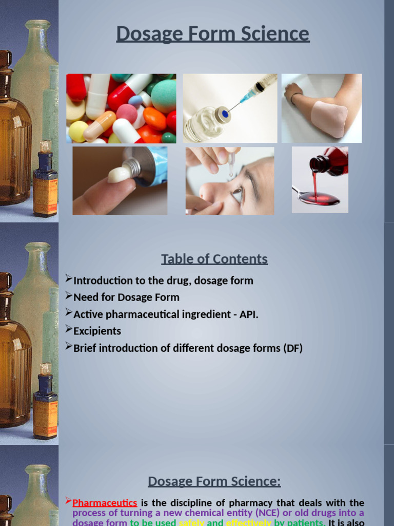 Introduction to Dosage Forms | PDF | Tablet (Pharmacy) | Dose ...
