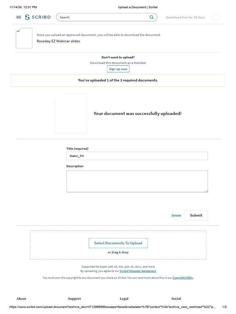 Your Document Was Successfully Uploaded!: Roseday EZ Webinar Slides | PDF | Scribd | Digital ...