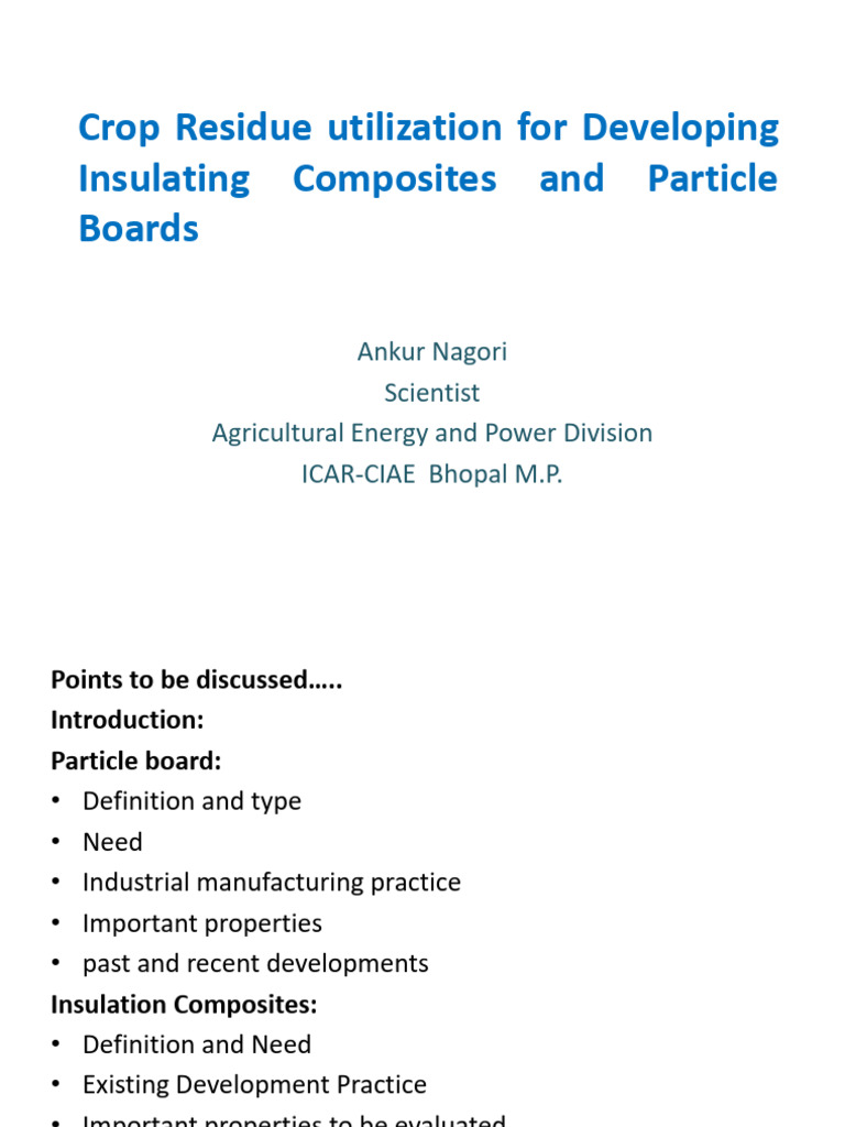 Crop Residue Utilization For Insulating Board Manufactiring | PDF ...