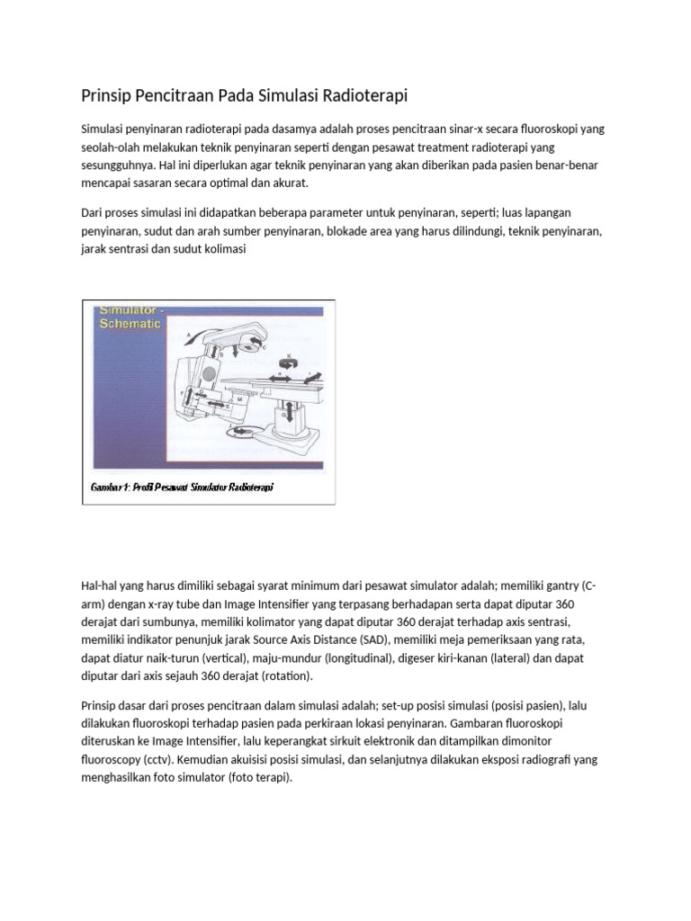 Prinsip Pencitraan Pada Simulasi Radioterapi-1 | PDF