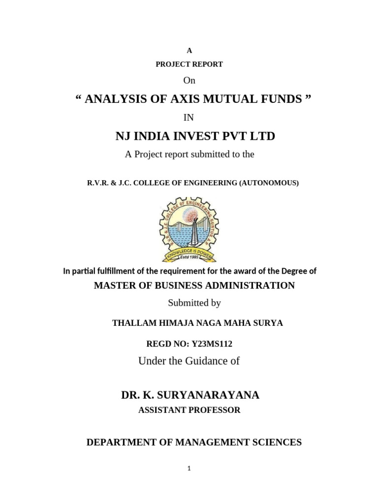 PG Project | PDF | Investment Fund | Investing