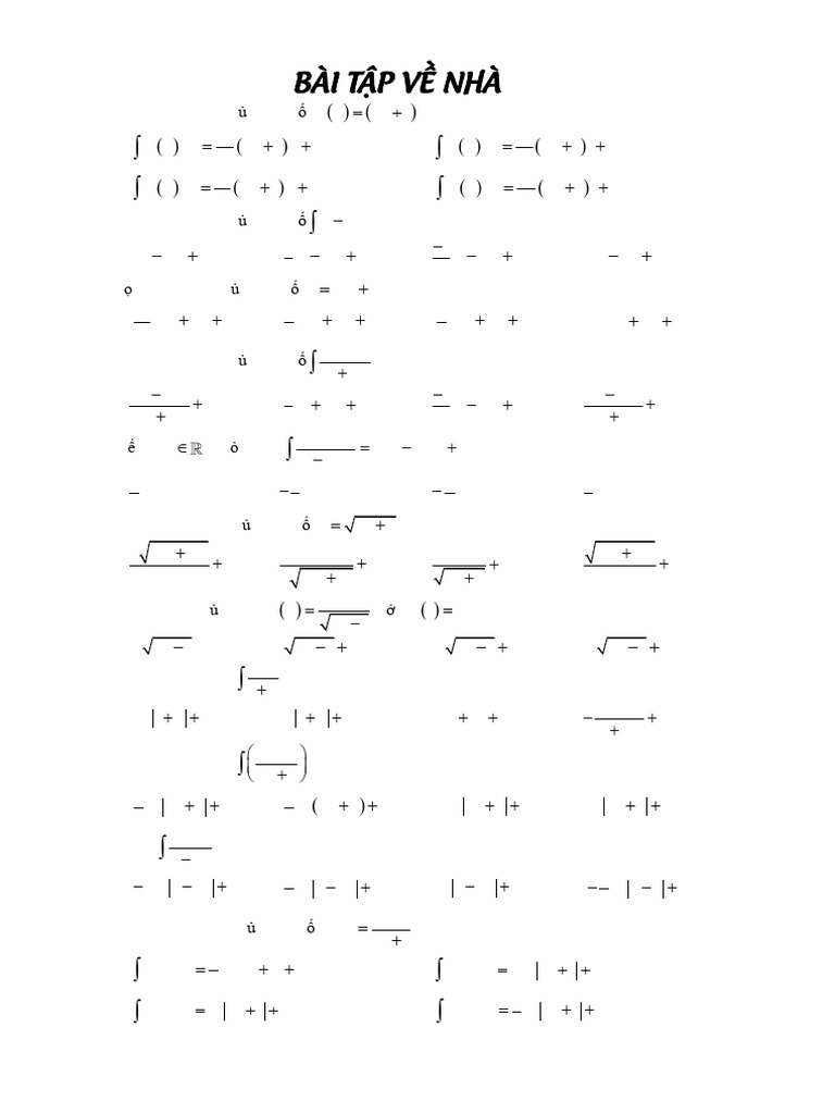 BTVN - Nguyên Hàm Hàm H P | PDF