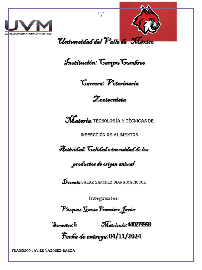 FJVG - Aseguramiento de La Calidad e Inocuidad | PDF | Análisis de ...