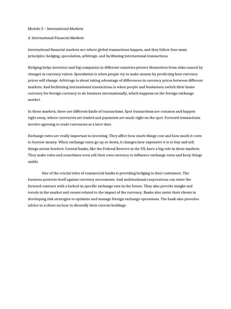 International Business and Trade Module 2 - International Financial Markets | PDF